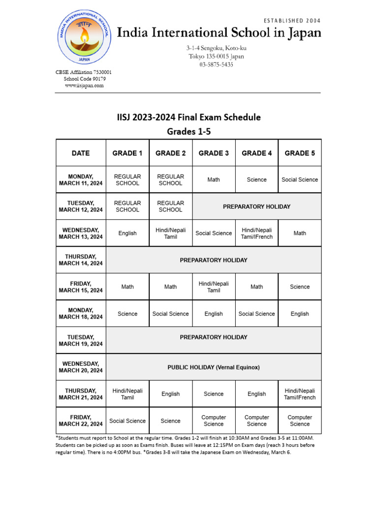2324 Final Exam Schedule Grades 15 | PDF 2324 Final Exam Schedule Grades 15 | PDF