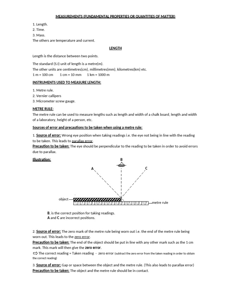 1.measurements (Fundamental Properties of Matter | PDF