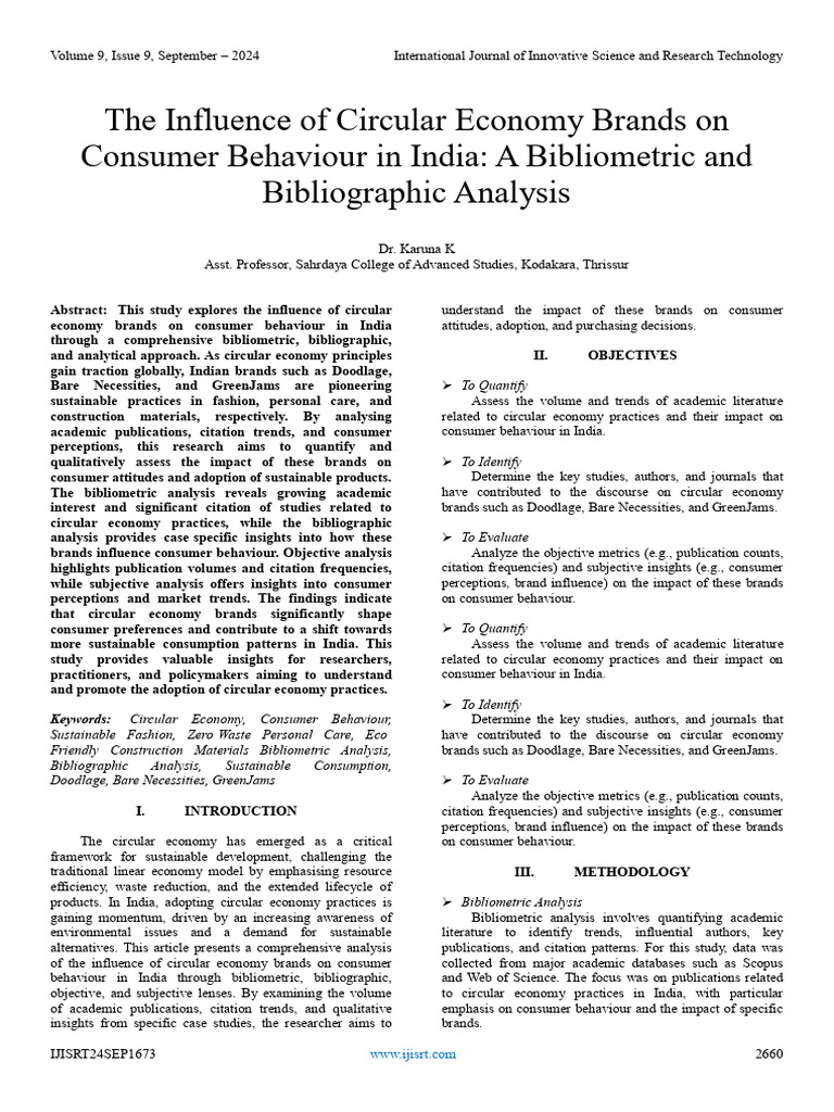 The Influence of Circular Economy Brands On Consumer Behaviour in India ...