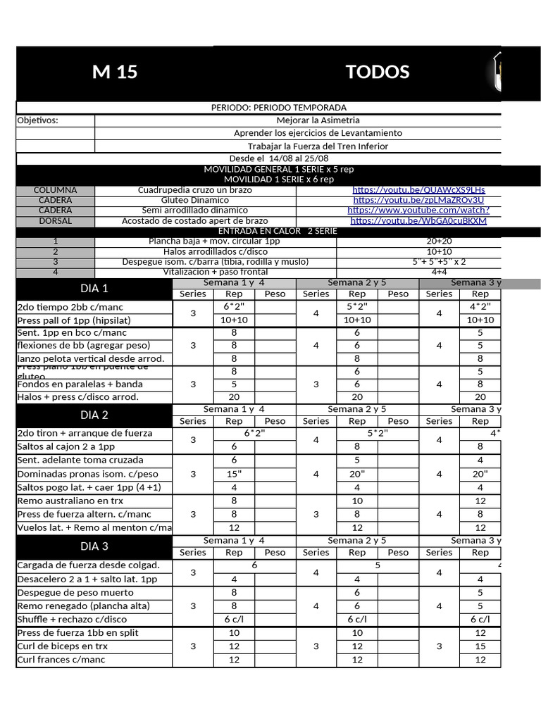 Rutina m15 Agostosept 2023 | PDF