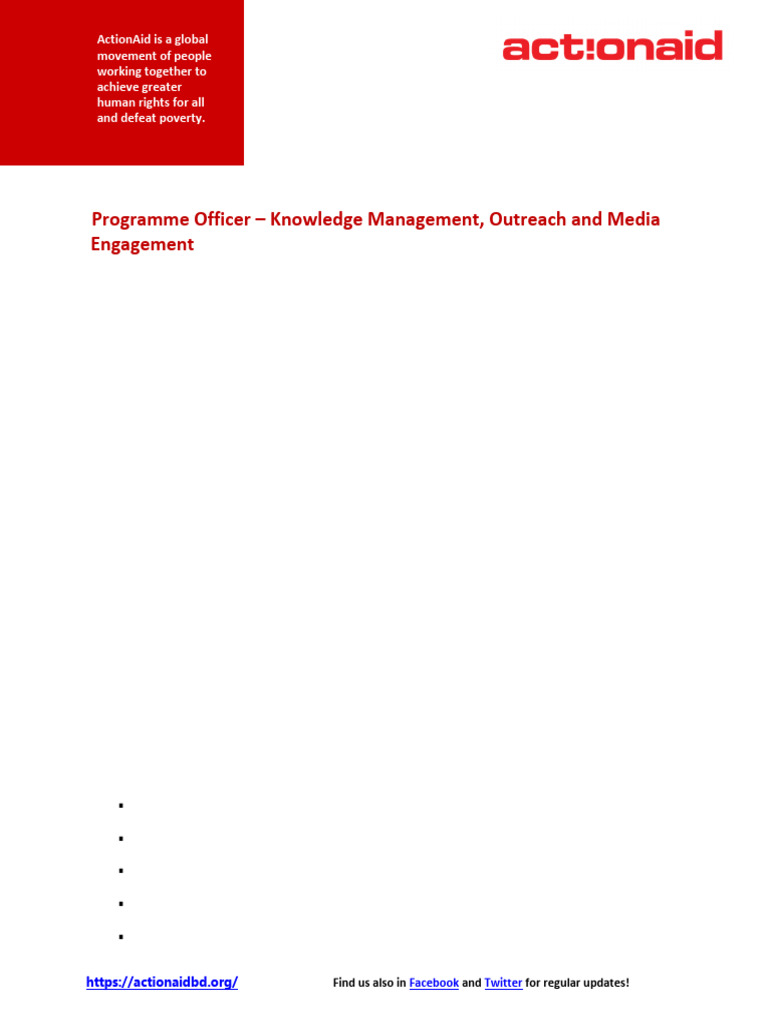 Programme Officer Knowledge Management | PDF | Leadership | Social Media
