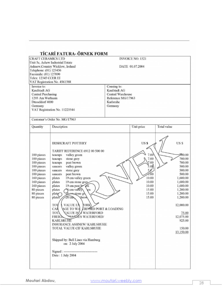 Certificate of Invoice | PDF