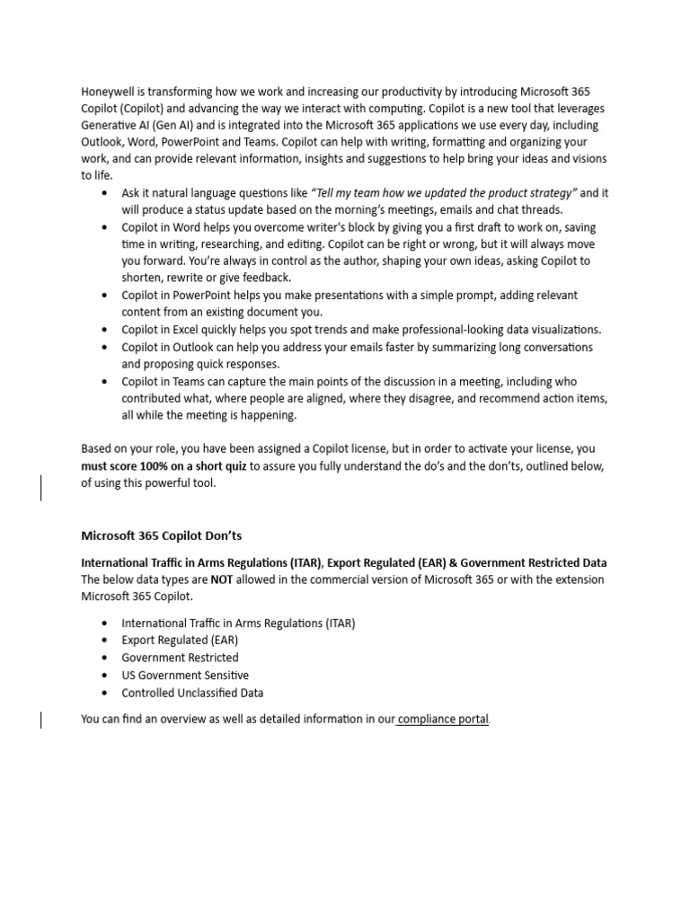 Corp M365 Copilot Training | PDF