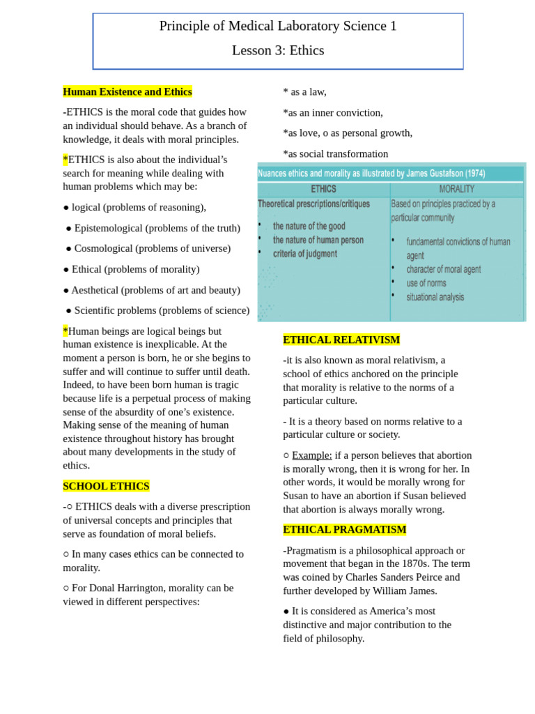 Principle of Medical Laboratory Notes (Lesson 3) | PDF