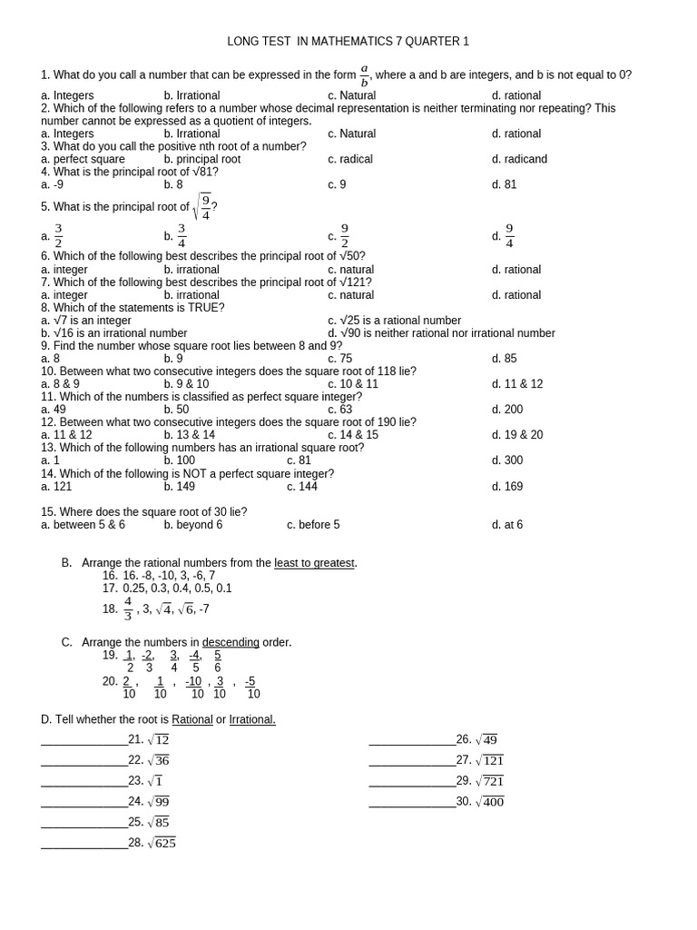 Long Test No. 4 | PDF