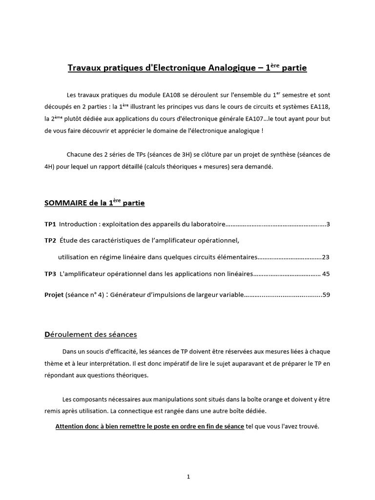 Tpea108 2024-Partie1 | PDF