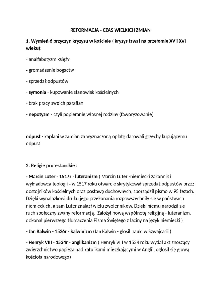 Reformacja | PDF