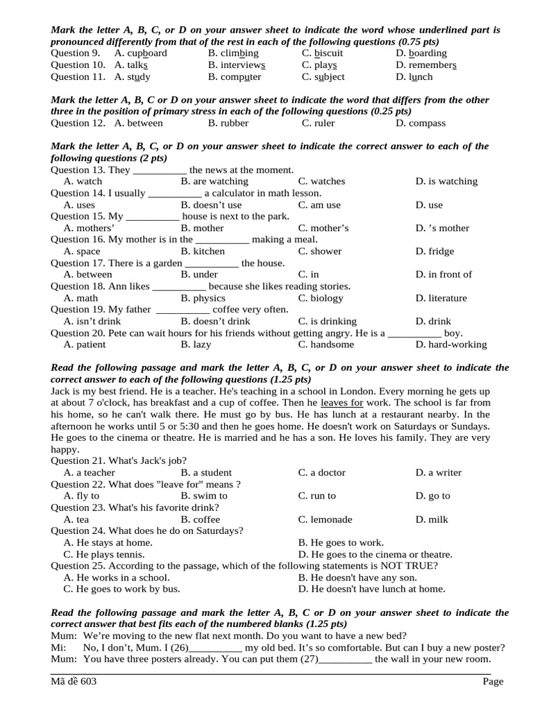 Sample Midterm Test English 6 | PDF