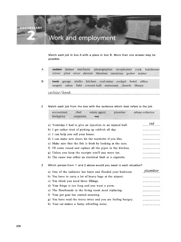 B2 Vocabulary Work and Employment | PDF