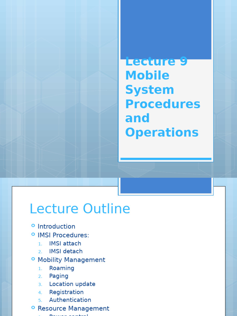 9 Mobile System Procedures | PDF | Radio Resource Management ...