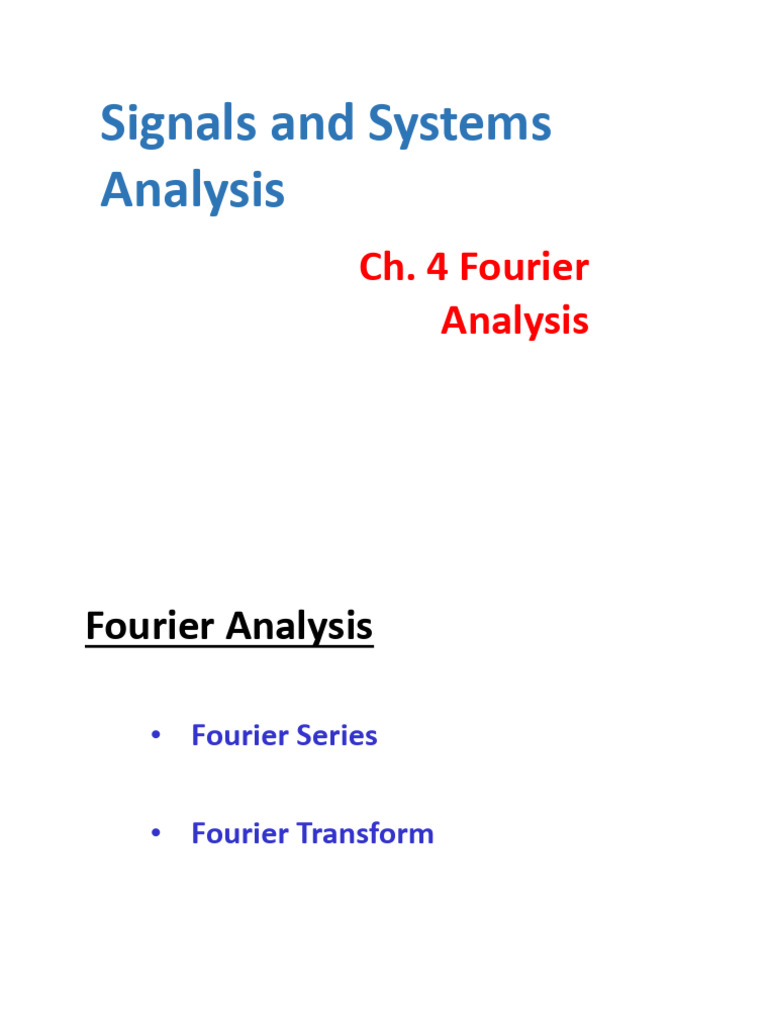 05-Fourier Analysis | PDF 05-Fourier Analysis | PDF