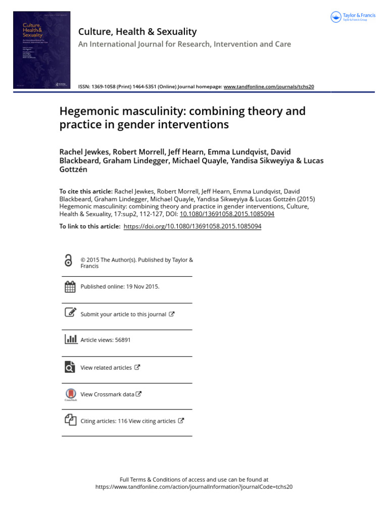 Hegemonic Masculinity Combining Theory and Practice in Gender ...