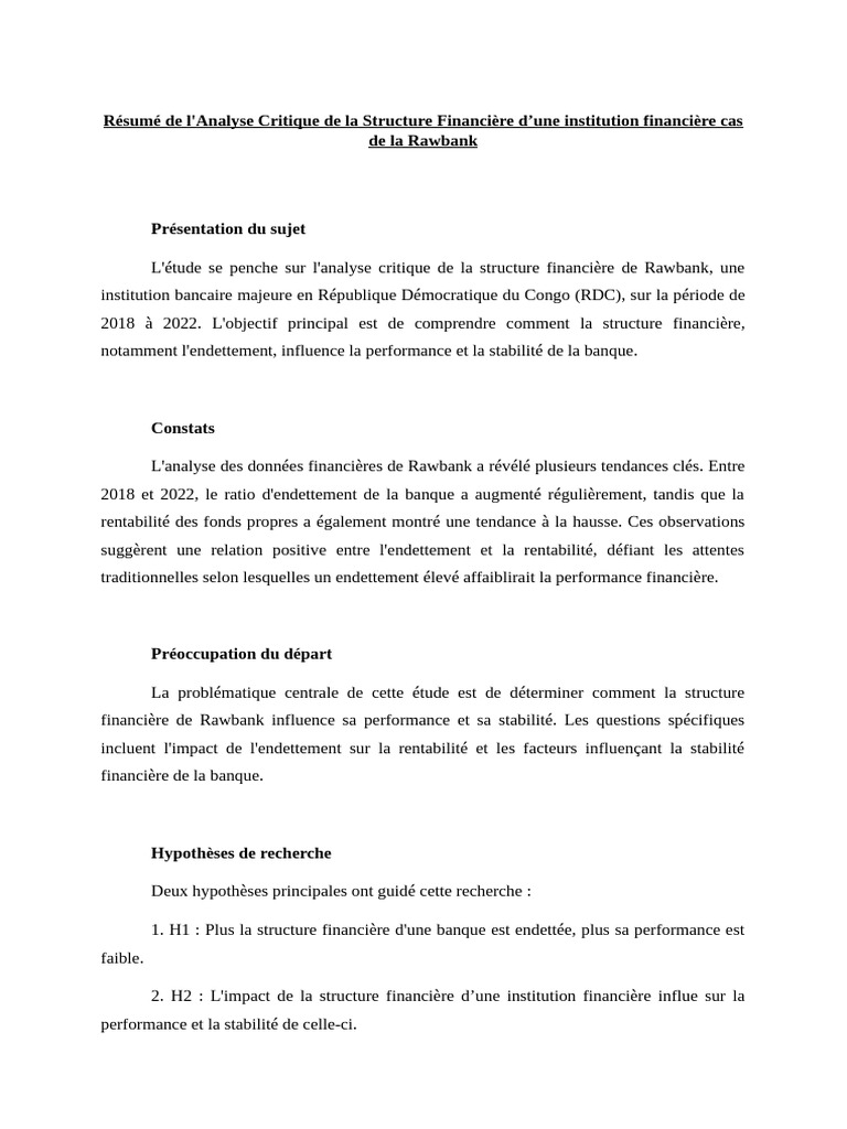 Plan de L'exposé | PDF