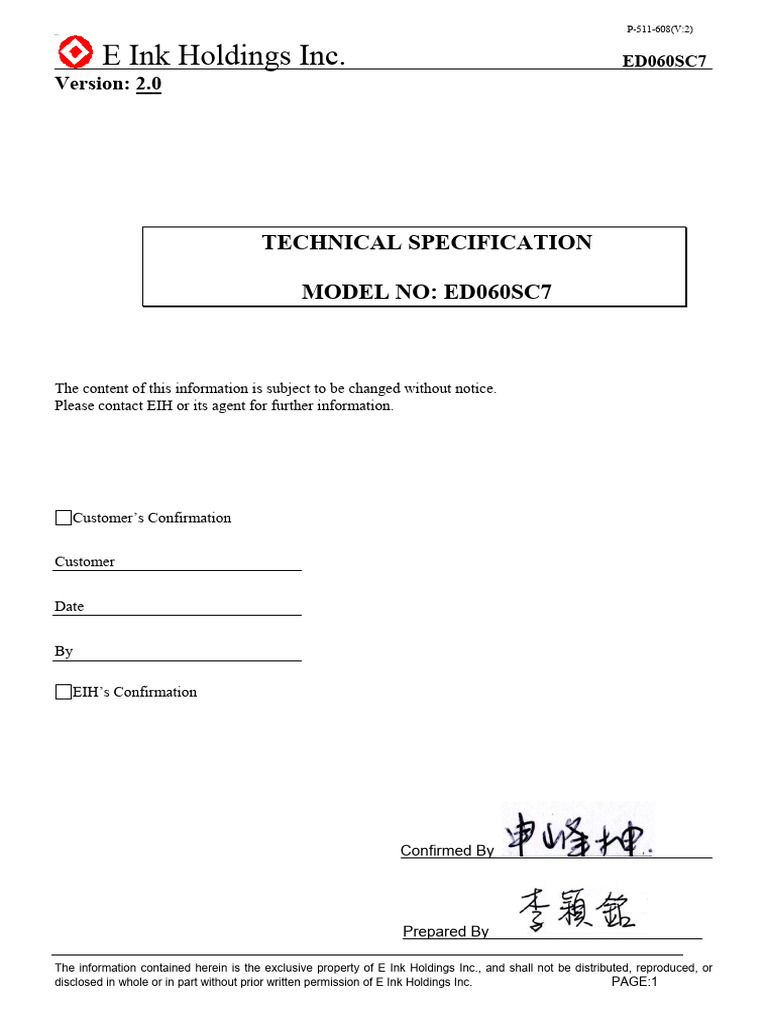 Ed060sc7 V2 | PDF