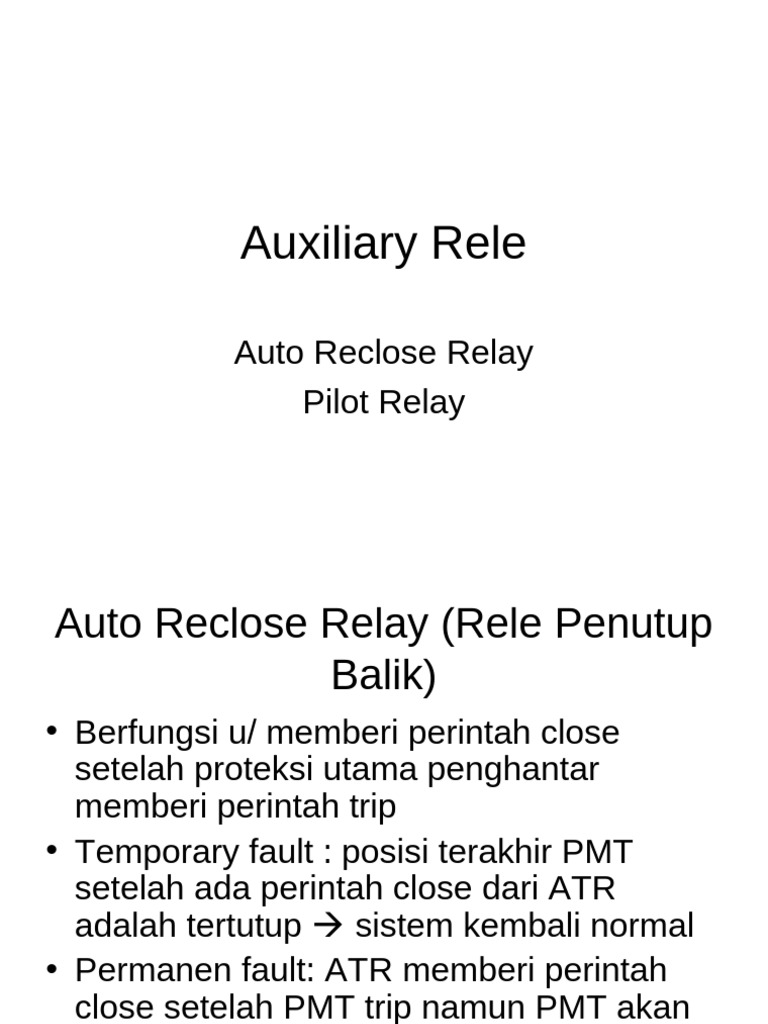 SISTEM PROTEKSI 10 (Auxiliary Rele) | PDF
