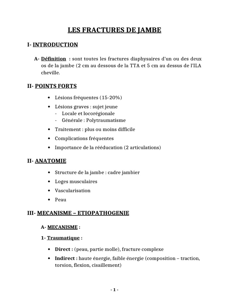 Fracture Jambe | PDF