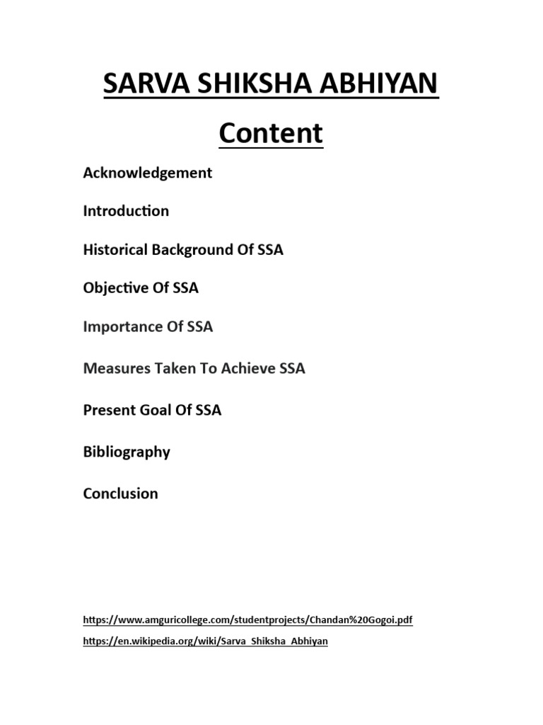 Sarve Shiksha Abhiyan | PDF