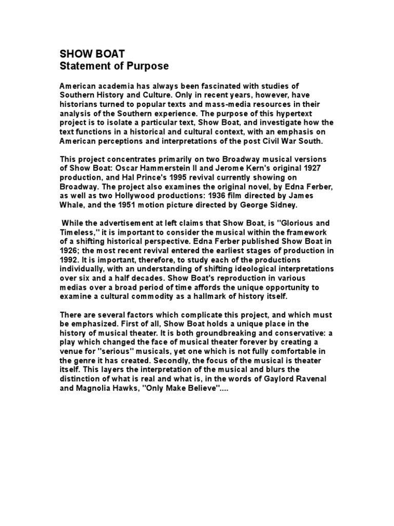 Showboat - History and Significance | PDF | Musical Theatre | Theatre