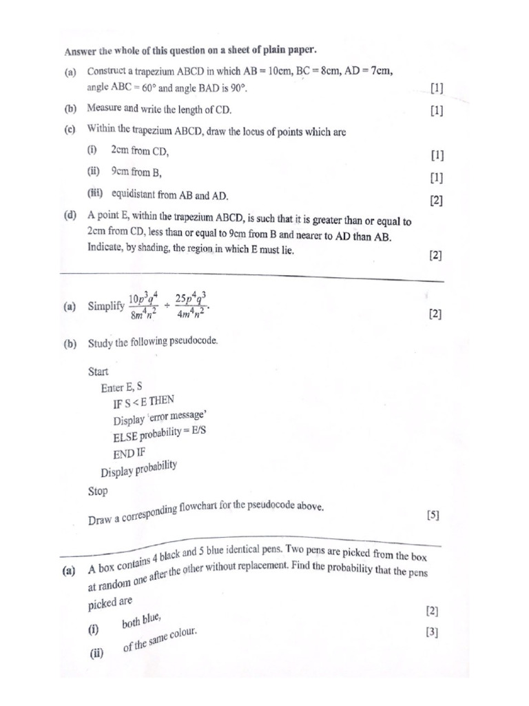 Answer The Whole of This Question On A Sheet of Plain Paper. | PDF