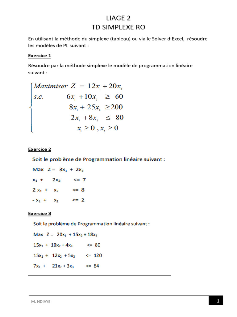 TD Simplexe | PDF
