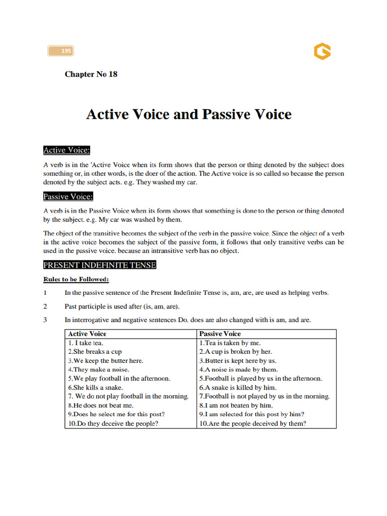 Active and Passive | PDF