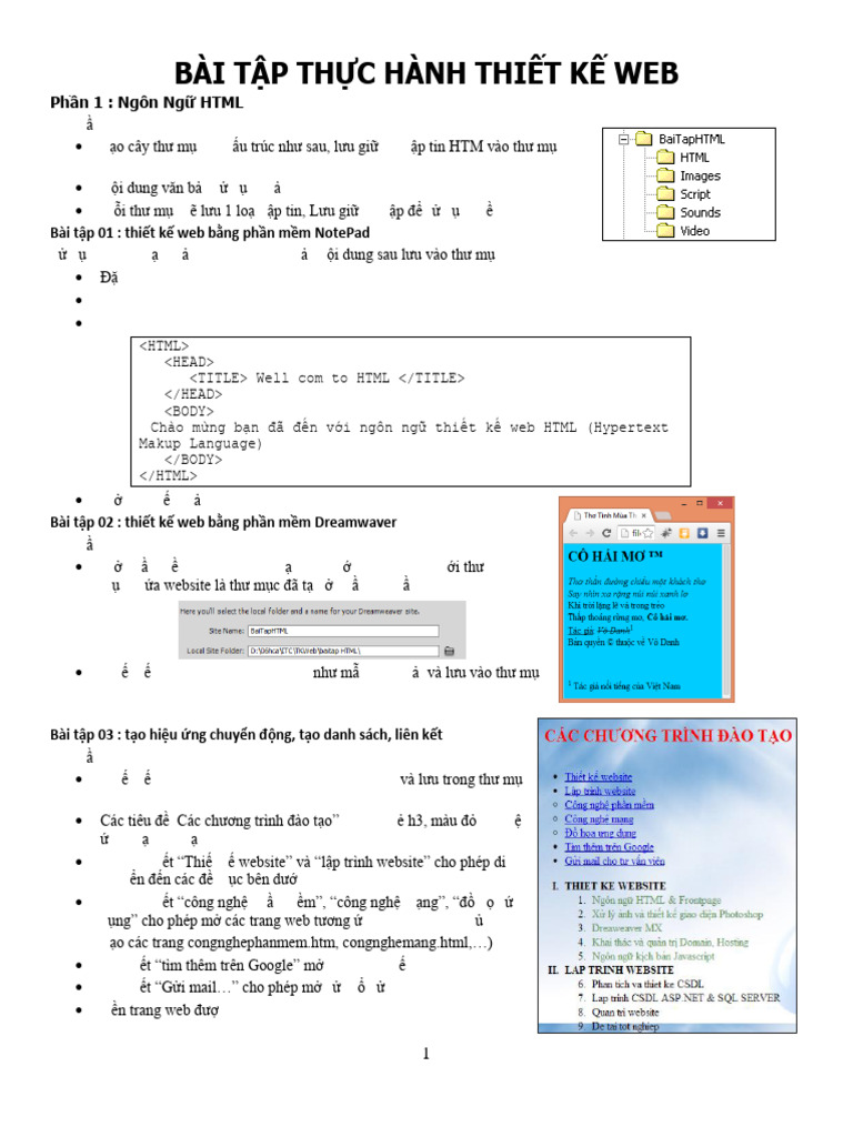 2 - BaiTap CNWEB - P1 - 620b0a57125c1 | PDF