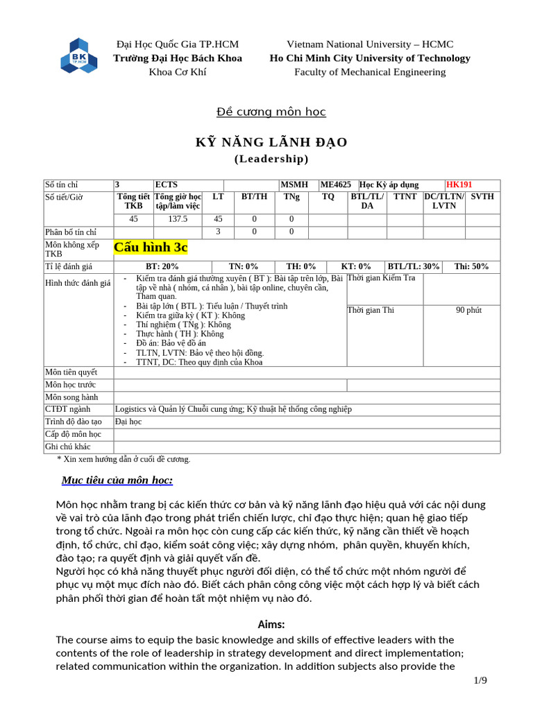 ME4625 - Ky Nang Lanh Dao K2024 | PDF