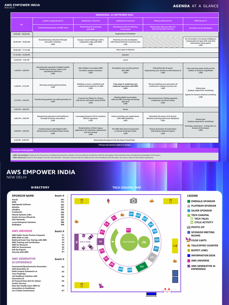 AWS Empower India 2024 Agenda Event Floorplan | PDF AWS Empower India 2024 Agenda Event Floorplan | PDF