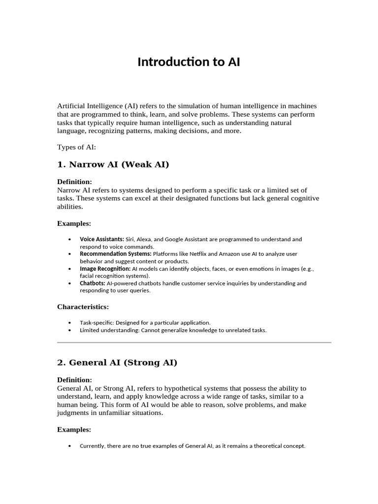 Introduction To AI | PDF