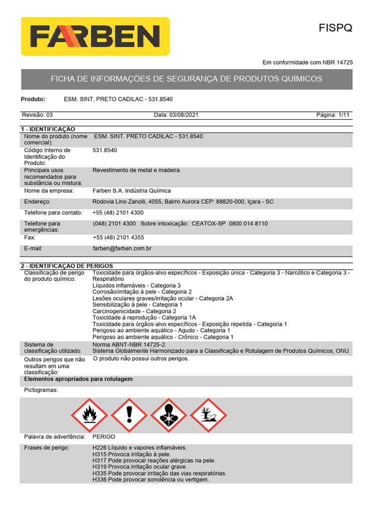 Fispq 531.8540 GHS | PDF