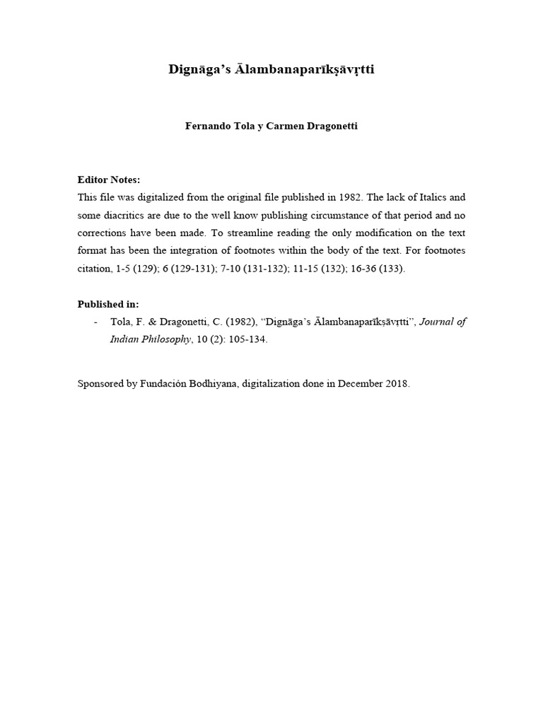 Dignaga Introduction | PDF