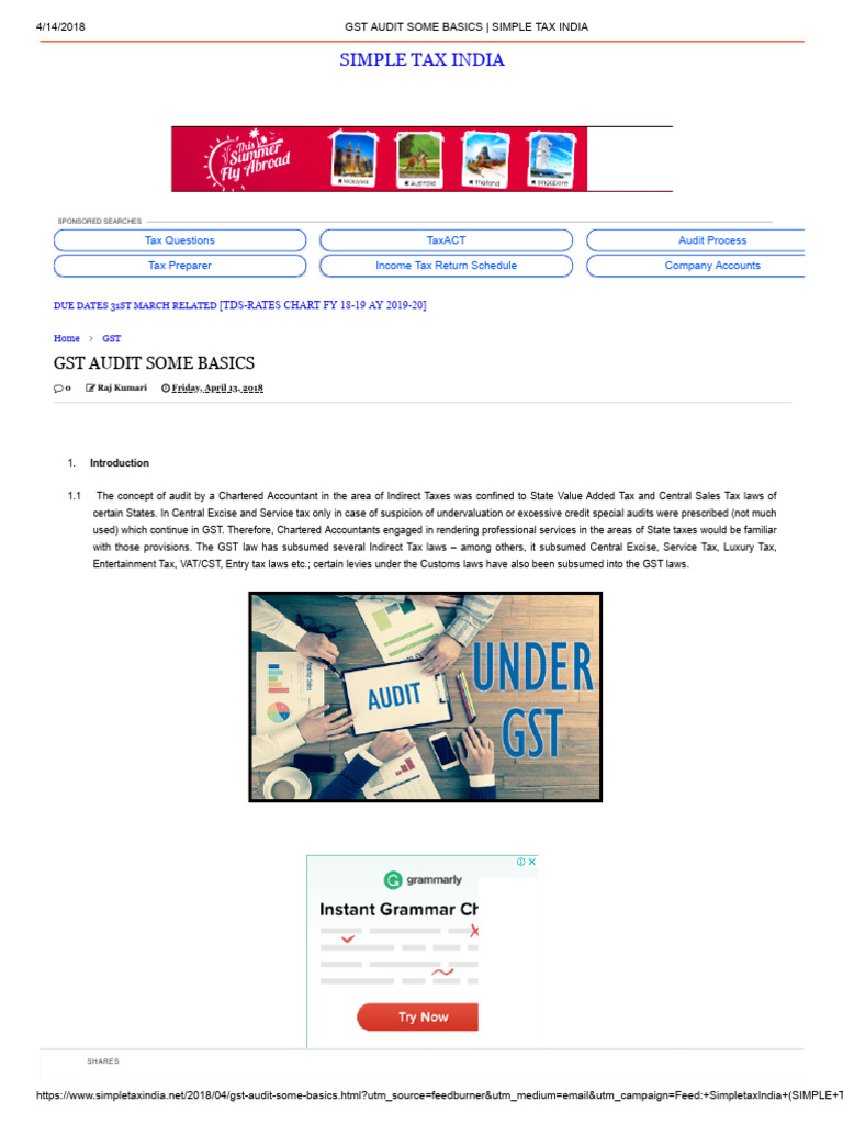 GST Audit Some Basics | PDF | Audit | Finance & Money Management