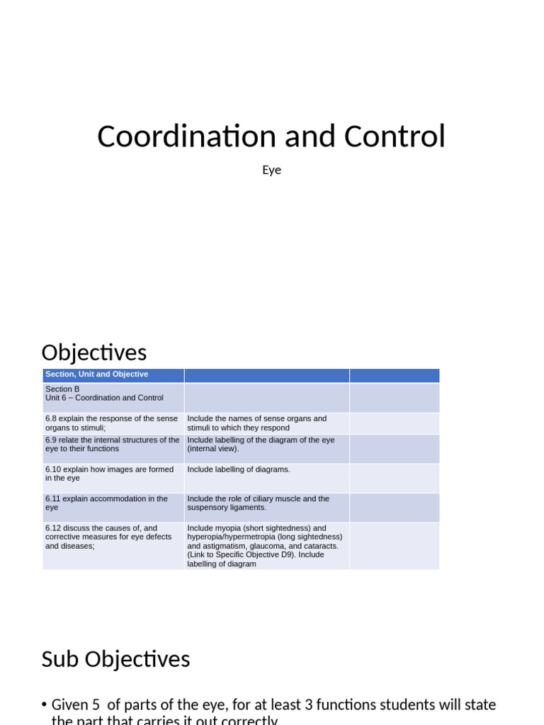 CSEC HSB - Eye | PDF