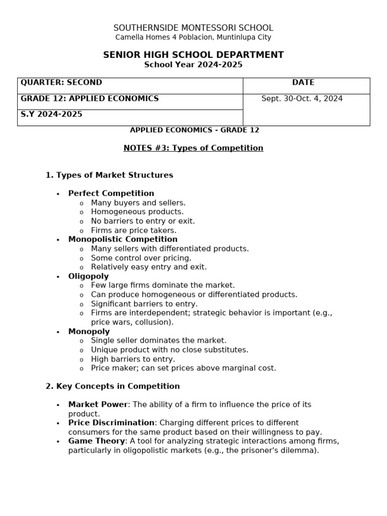 Notes3 Applied Economics | PDF