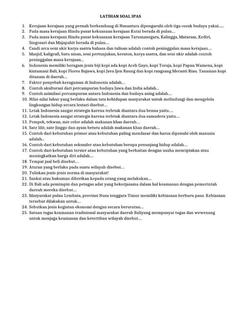 Latihan Soal Ipas | PDF