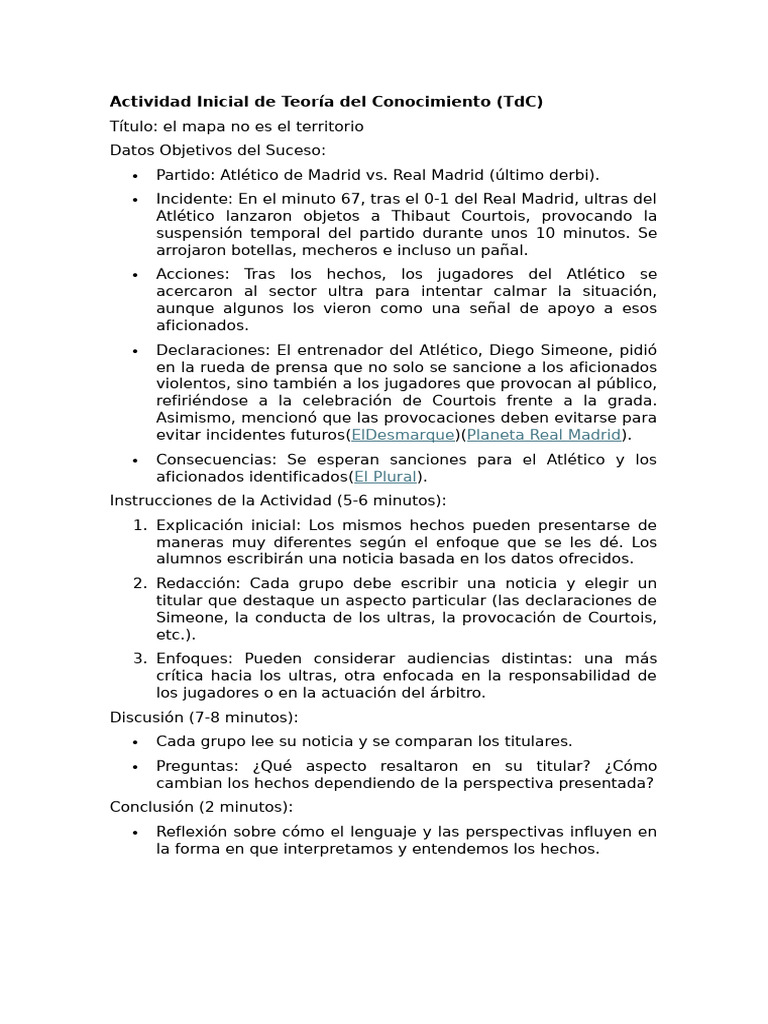 Actividad Mapa No Es Territorio | PDF