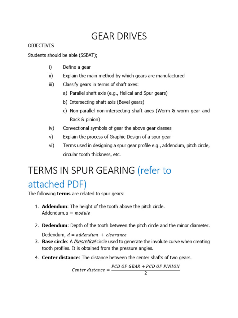 Gear Calculations Pdf