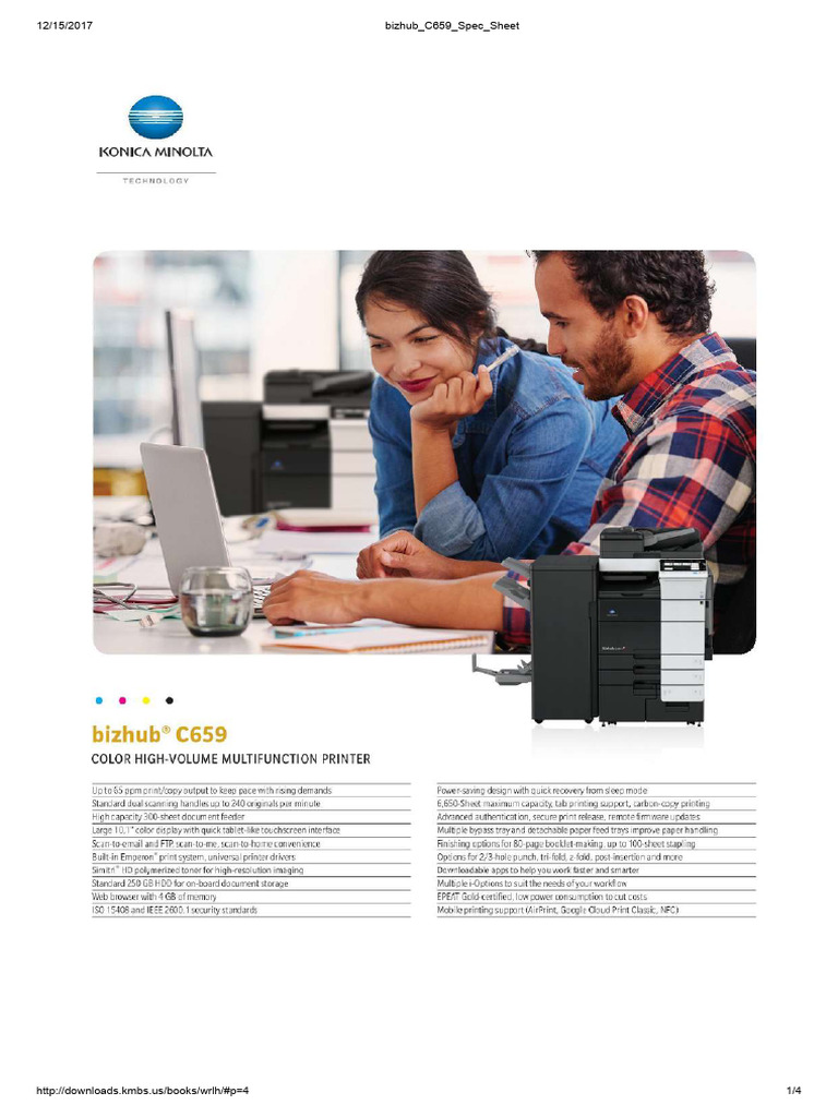 Konica Minolta Bizhub C659 Brochure | PDF