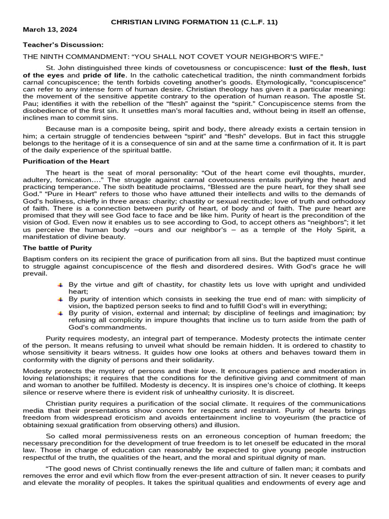 9th Commandment | PDF