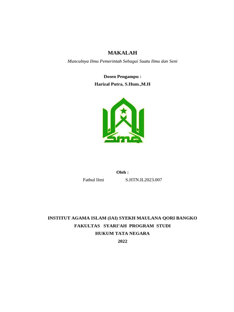 Ilmu dan Seni dalam Pemerintahan | PDF | Politik