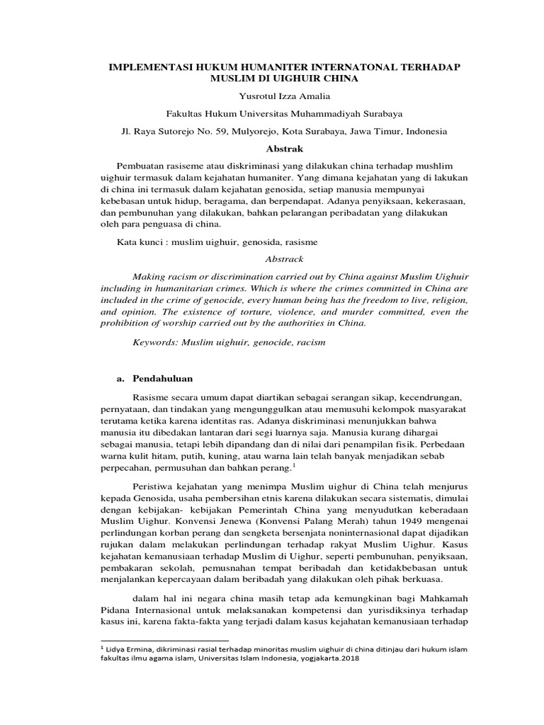 Implementasi Hukum Humaniter Internatona | PDF