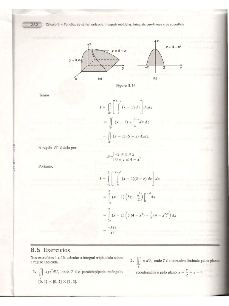 Exercicios Sobre Integrais Triplas. | PDF