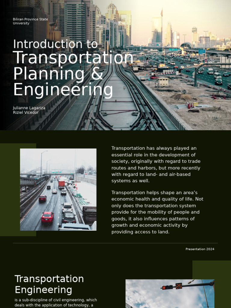 Intro To Transpo Planning & Engr'g | PDF | Transport | Efficient Energy Use