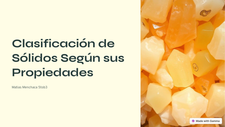 Clasificacion de Solidos Segun Sus Propiedades | PDF