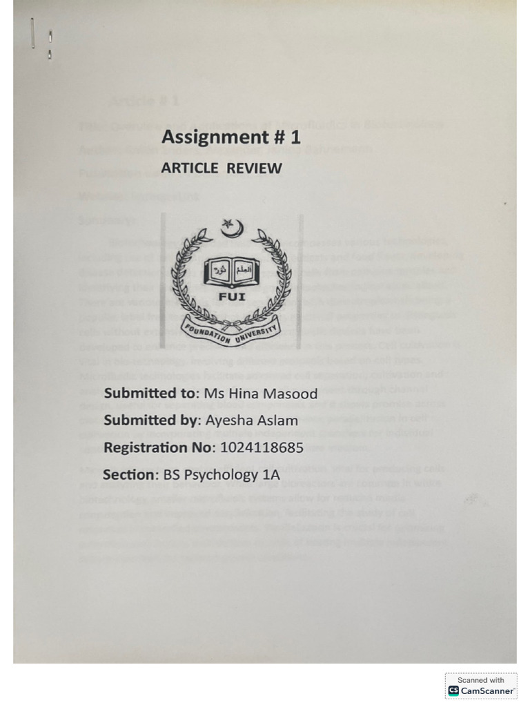 Bio Assignment | PDF