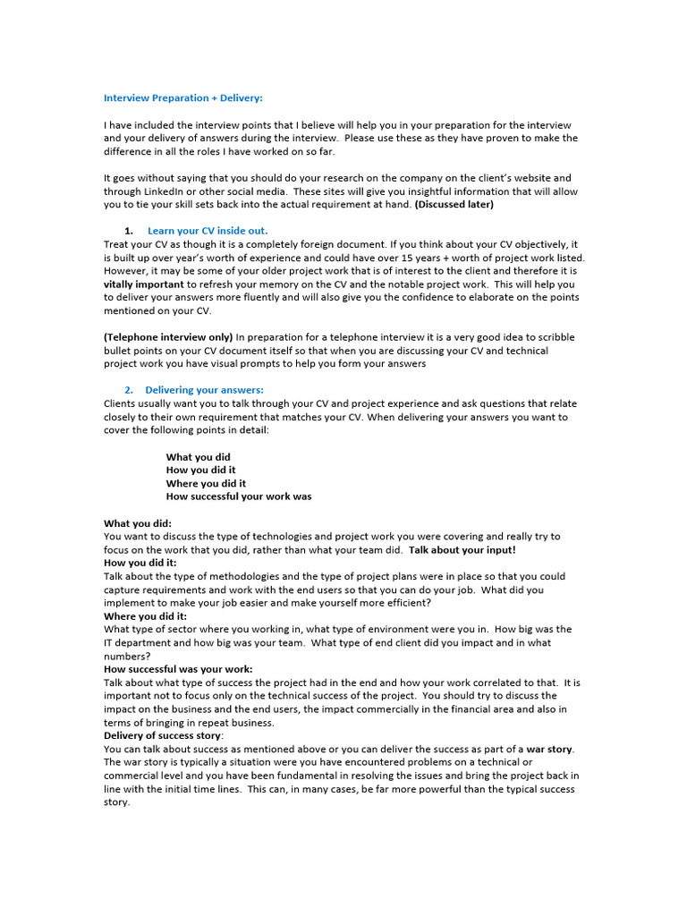 Interview Preparation Guide | PDF