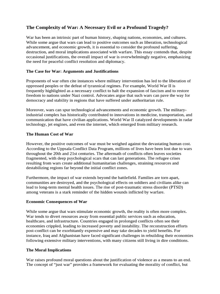 The Complexity of War | PDF | International Relations | Finance & Money ...