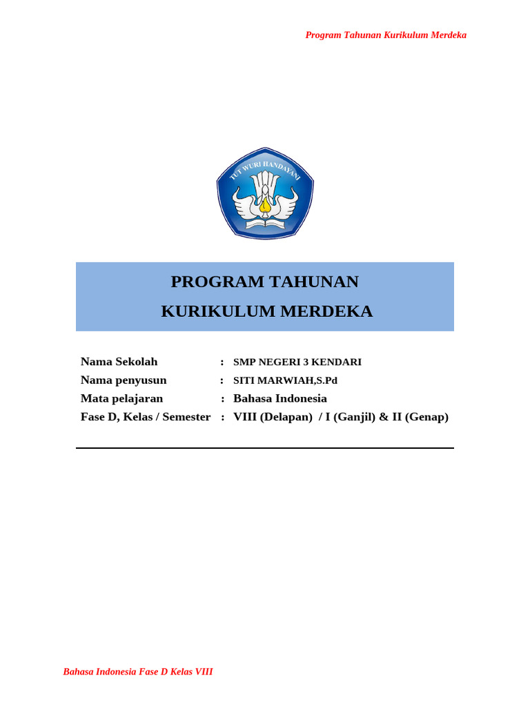 Prota Kurikulum Merdeka | PDF | Indonesia