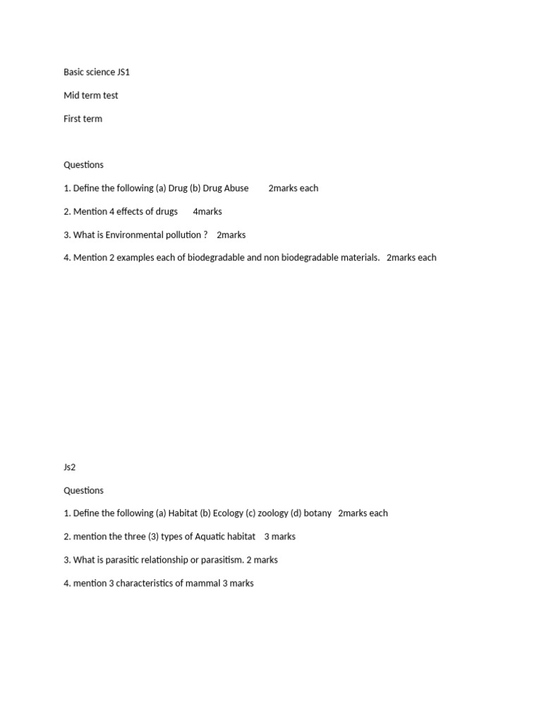 Basic Science Test | PDF