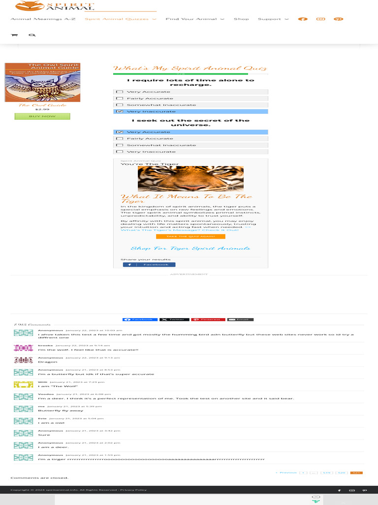 What Is My Spirit Animal Take The Quiz To Find Out! SpiritAnimal - Info ...